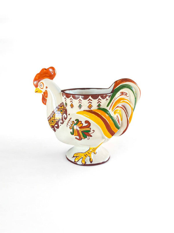 European Hand-Painted Rooster Egg Cup - Folk Art Style – SOSC Home