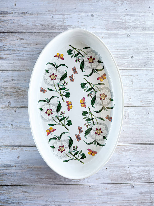 Portmeirion Botanic Garden Oval Baking Dish - ‘Spanish Gum Cistus’ Pat ...