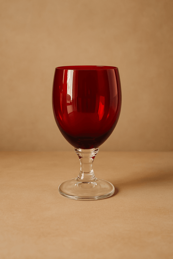 Ruby Red Set of 4 Stemmed Goblets with Clear Foot – SOSC Home